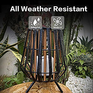 pearlstar Solar Candle Lantern Outdoor - Solar Lamp Decorative Waterproof LED Flickering Flameless Lights for Indoor Desk Patio Garden Pathway Yard