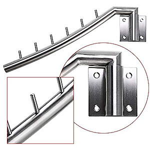 Wall Mount Clothing Rack - 2 Pack - Stainless Steel Hanging Drying Clothes Hanger with Swing Arm Holder - Heavy Duty Laundry Closet Storage Organizer Rod -Space Saver Clothing for Bedrooms, Bathrooms