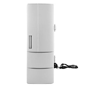 Jeanoko Mini Refrigerator, Refrigerator USB Frideg Freezer Builtin LED Lights Compact Useful for Traveling