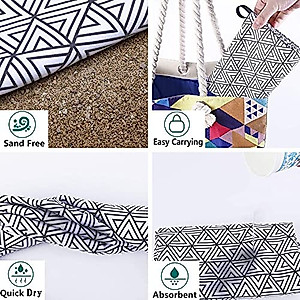 Microfiber Pool Sandproof Beach Towel Blanket - Quick Fast Dry Sand Free Proof Compact Outdoor Camping Travel Swim Micro Fiber Thin Yoga Mat Personalized Gift for Women Man Adult Blue Tie Dye