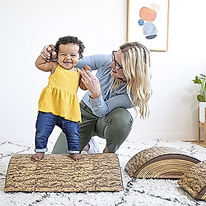 ECR4Kids SoftZone Tree Log Climber Set, Balance Builders, Chocolate, 3-Piece