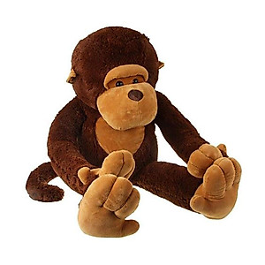 YunNasi Large Stuffed Monkey Giant Monkey Stuffed Animal Big Stuffed Gorilla Plush Toy Gifts for Kids and Girlfriends (43.3 Inches)