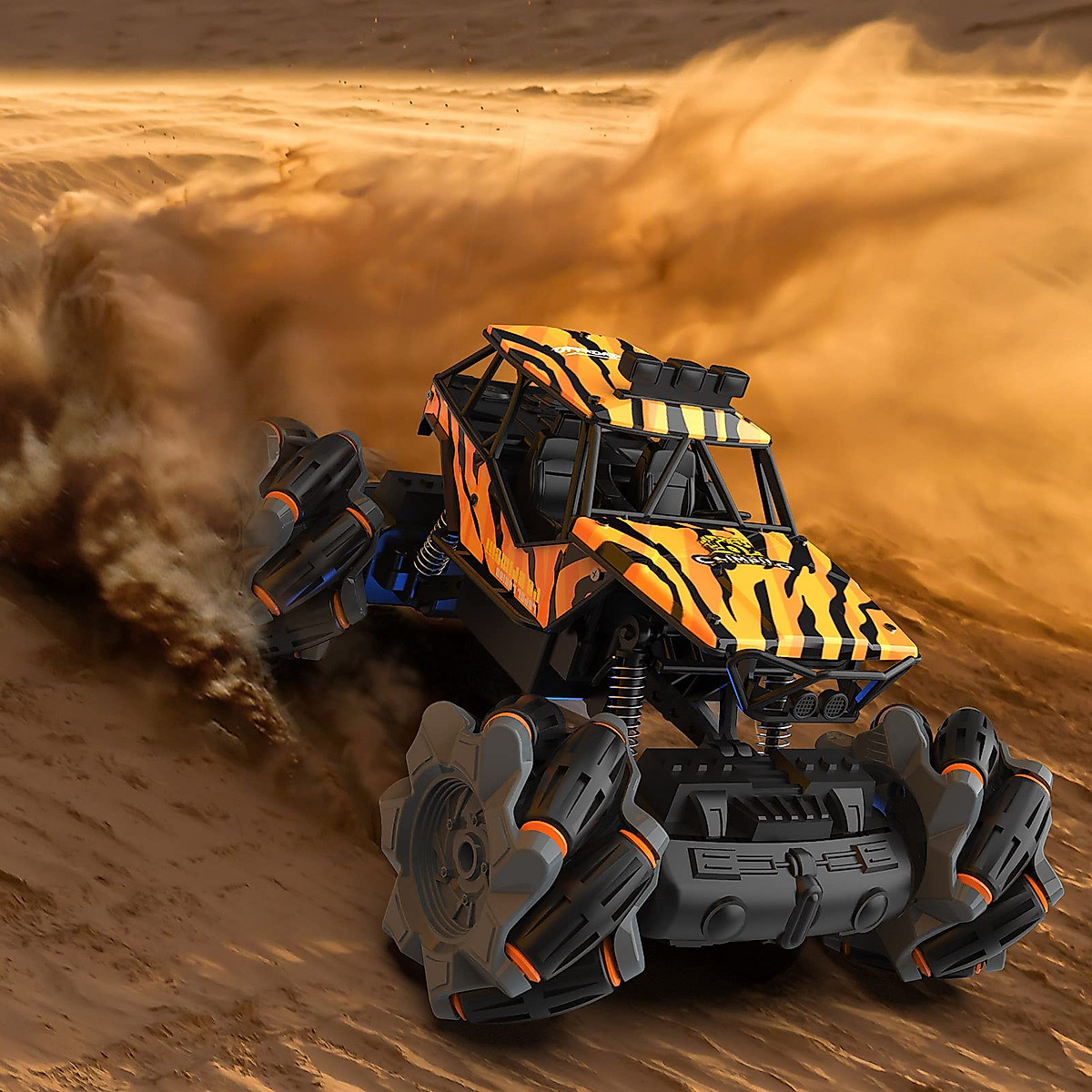 Growsly Remote Control Car Rc Cars, High Speed Monster Trucks for Boys, 1:18 Scale 4WD Toy Trucks, 2.4Ghz All Terrain Off Road Rc Rock Crawler with 2 Rechargeable Batteries and Led Lights