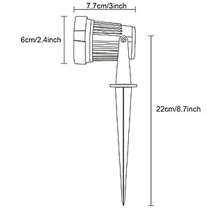 Onerbuy Bright Outdoor LED Landscape Lighting 5W COB Garden Wall Yard Path Lawn Light Lamp with Spiked Stand and Power Plug, Pack of 2 (Warm White)