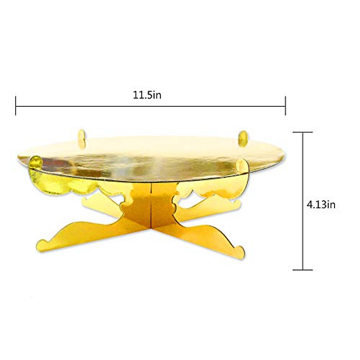 1-Tier Gold Round Cardboard Cupcake Stand Dessert Stand Reusable Birthday Wedding New Year Decoration Mini Cake Stand 2pcs