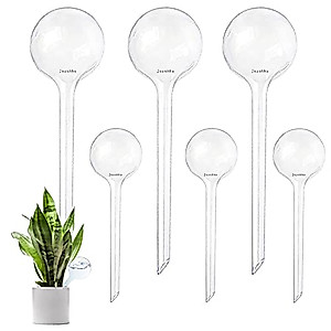 Jnynhha 6PCS Clear Plant Watering Bulbs,Automatic Watering Globes,Plastic Self Watering Bulbs Ball for Plant,Garden,Indoor Outdoor Decoration