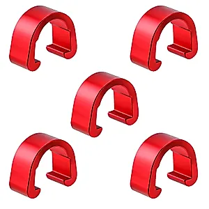 Yundxi 5 Piece MTB Bike Cable Clamps Housing Hose Guide Clamps Aluminum Alloy Bicycle C-Clips Clamps Road Bicycles Brake Cable Derailleur Shifter Cable Fixed Clips Frame Buckle (Black)