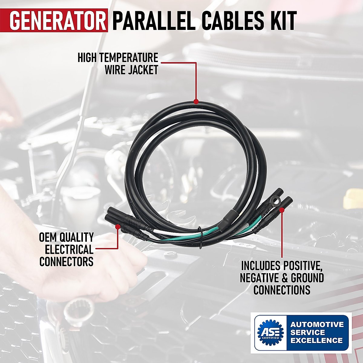 Replacement Generator Parallel Cables Kit - Compatible with Honda Inverter Generators - EU1000i, EU2000i, EU2200i, EU2200iC, EU2000 Companion, EU3000i Handi - Replaces 08E93-HPK123HI, HPK123HI
