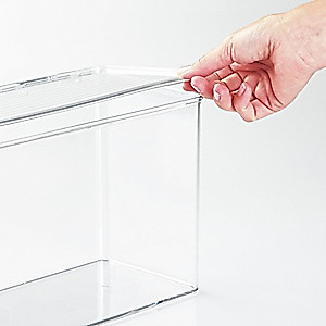 iDesign Kitchen Binz Stackable Box, 14 x 34 x 18cm, Clear, 14 x 34 x 18 cm