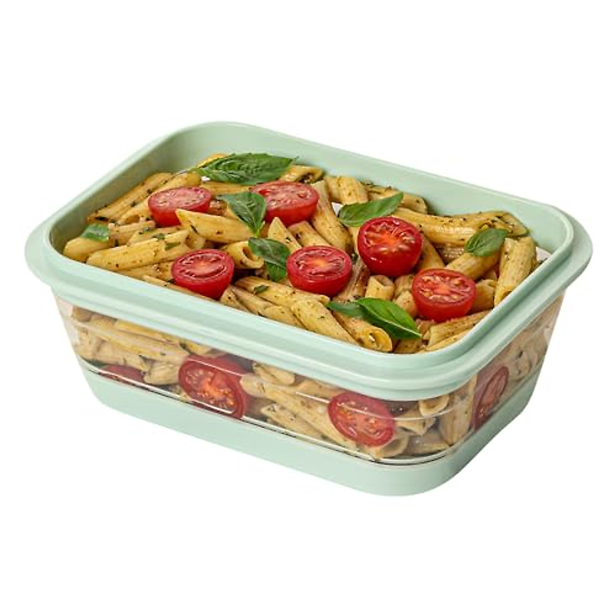 Restaurantware-Fresh Hero 40 Ounce Storage Containers, 1 Durable Airtight Food Containers - Microwavable, Freezable, Green Plastic Collapsible Containers, Dishwashable, With Vented Lids