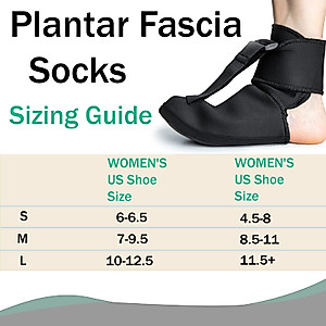 Plantar Fasciitis Night Splint, Plantar Fasciitis Night Sock, Soft Stretching Boot Splint, Heel Pain Relief Compression Sleeve for Plantar Fasciitis, Heel, Ankle, Arch Foot Pain, Achilles Tendonitis (Small)