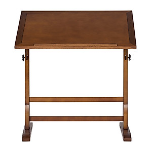 SD Studio Designs Vintage Rustic Oak Top Adjustable Drafting Craft Drawing Hobby Table Writing Studio Desk, 36''W x 24''D