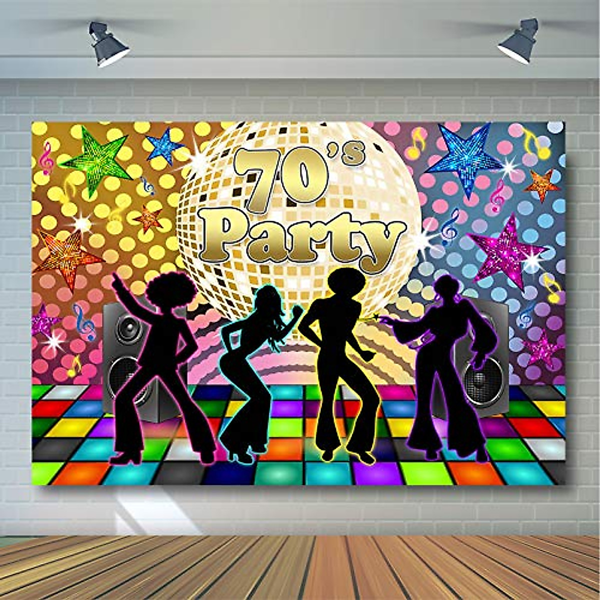 Avezano Back to 70s Party Backdrop for Adults Disco Party Decorations 1970's Retro Disco Ball Let's Glow Crazy Neon Dance Night Photoshoot Photo Booth Photography Background (7x5ft)