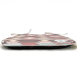 Lunarable Ethnic Chair Seating Cushion Set of 12, Rhythmic Tribal Style Motifs in Pastel Colors Illustration, Seat Pads for Office with Anti-Slip Backing, 16"x16", Mauve Taupe Multicolor