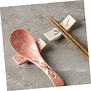 Zerodeko 12pcs Japanese plum blossom chopstick rest ceramic fork rest holder japanese style chopsticks holders Porcelain Chopstick Rest japanese table brush holder counter ceramics