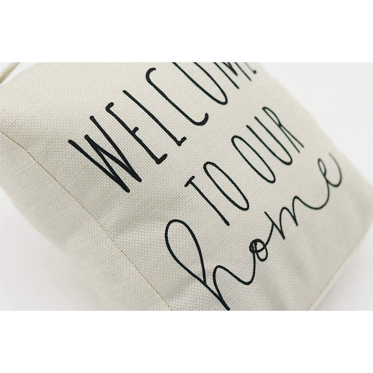 Welcome to Our Home Door Stop with Handle|Decorative Weighted Fabric Door Stopper for Bedroom,Living Room and Exterior Doors