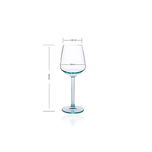 14-ounce Unbreakable Plastic Acrylic Stem Wine Glasses, set of 6-Teal, Red or White Wine Glass, Dishwasher Safe, BPA Free