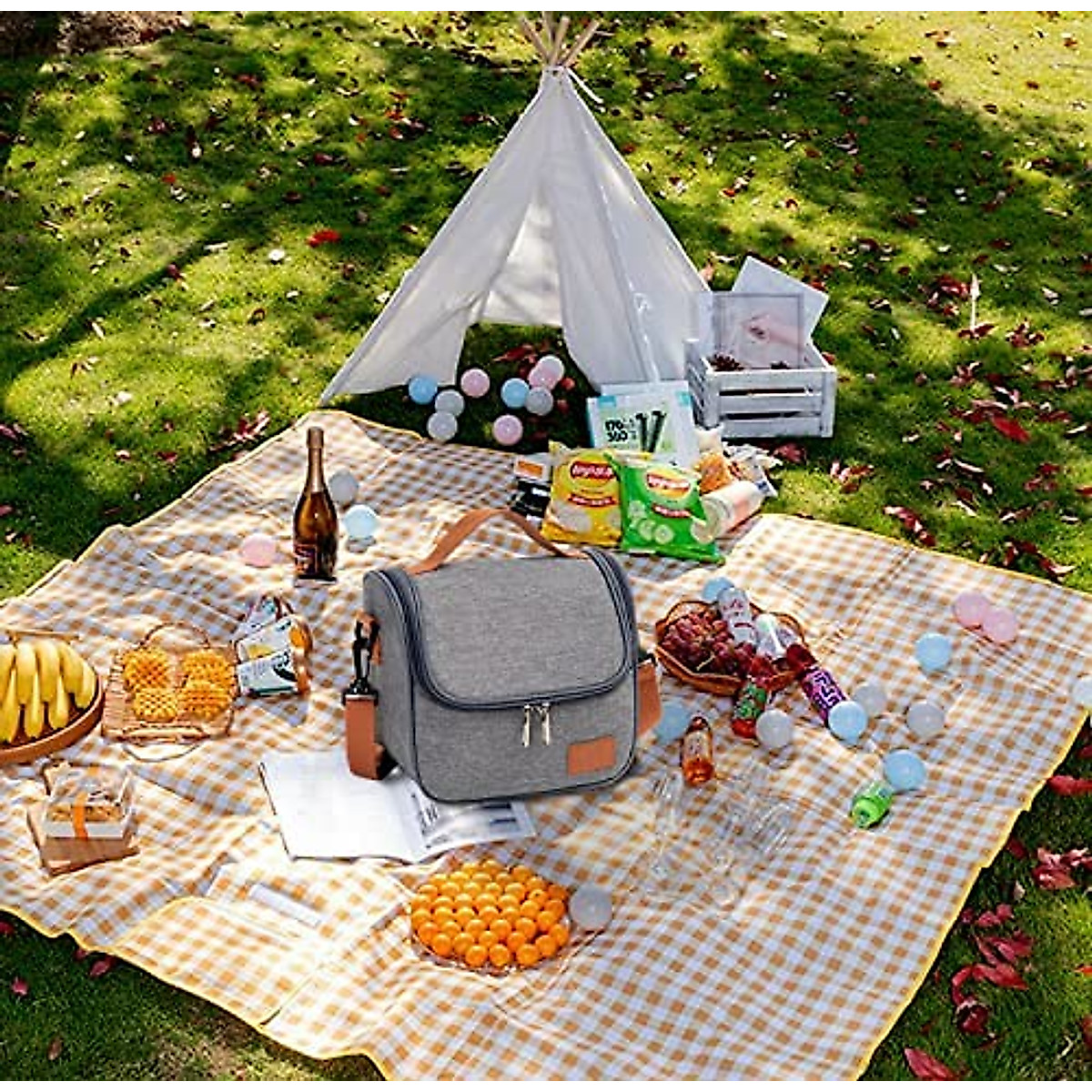 Insulated Lunch Bags for Women, Insulated Lunch Box for Men, Lunch Cooler Bag, Meal Prep Lunch Box for Women, Lunch Boxes with Removable Shoulder Strap for Women and Men