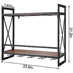 Spartan Saver Industrial Wall-Mounted Wine Rack with Wine Bottle Holder, Floating Bottle Storage Bar, and Wine Glass Holder