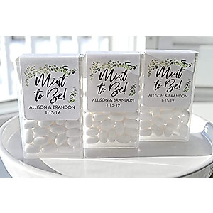 Wedding Favors Tic Tac LABELS Mint To Be, Bridal Shower Favor, Engagement Party Favor, Greenery Leaf - Set of 24 Labels
