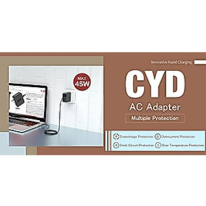 CYD 45W 19.5V 2.31A Laptop Charger Compatible for HP Stream Charger 11 13 14 X2 Series Envy x360 x2 13 15 M6 250 255 G3 G4 G5 G6 ProBook 340 350 355 430 440 450 455 640 645 650 G3 G4 Elitebook 720