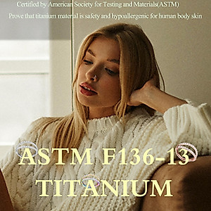 MILACOLATO G23 Titanium 18G Septum Clicker Nose Rings Double Open Stack Conch Daith Earrings Helix Tragus Cartilage Earrings Piercing Jewelry with Clear CZ for Women Men 12MM, Silver Tone