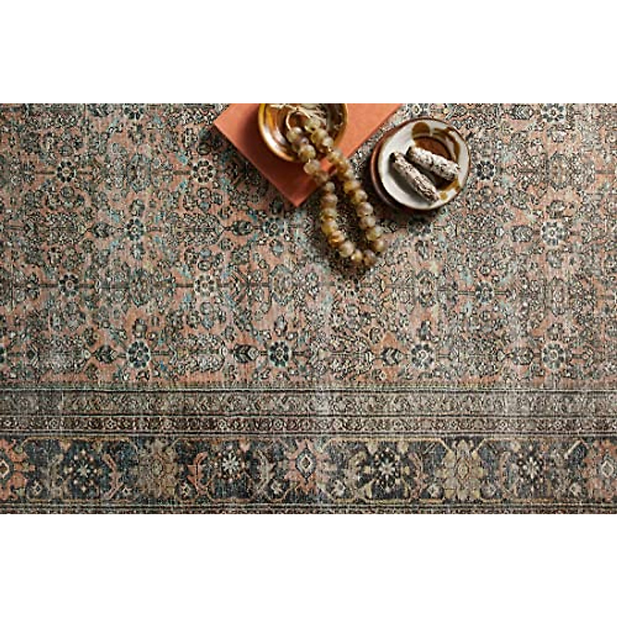Loloi II Adrian Collection ADR-03 Terracotta/Multi, Traditional 7'-6" x 9'-6" Area Rug