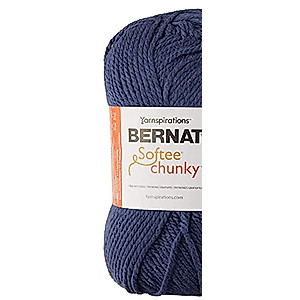 Bernat Big Ball Chunky Solid Yarn, 14 oz, Gauge 6 Super Bulky, 100% Acrylic, Faded Denim (Pack of 2)