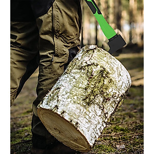 WICING Hookaroon, Pickaroon Logging Tool Forged Steel, with Anti-Slip & Shock Reduction Grip, for Log Lifting and Moving Wood Firewood Tool