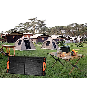 Solar Panel 36V 200W for Power Station Portable Solar Panel with 10 Connectors Waterproof Foldable Mono Solar Cell Solar Charger for Power Bank, Power Supply, Laptop,Phone, Camping, Off Grid Living