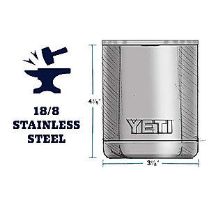 YETI Rambler 10 oz Lowball, Vacuum Insulated, Stainless Steel with Standard Lid, Graphite