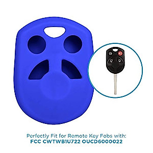 Keyless2Go Replacement for Silicone Cover Protective Case for 4 Button Remote Keys CWTWB1U722 OUCD6000022 (1 Pack) - Blue