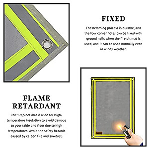 SoloWilder Wood Stove Mat 32" x 20" Fire Pit Grill Mat for Tent Stove Deck Patio Grass Lawn Campsite Insulation Protection