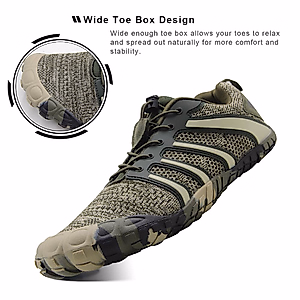 Oranginer Men's Barefoot Shoes Lightweight Athletic Trail Running Shoes Men Camouflage Size 10
