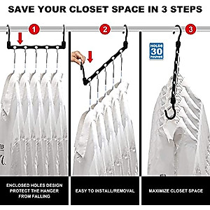 Closet Organizers and Storage,12 Pack Sturdy Closet Organizer,Upgraded Closet Storage Space Saving Hangers,College Dorm Room Essentials,Multi Collapsible Hangers for Heavy Clothes, Shirts, Pants