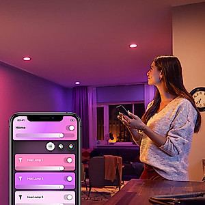 Philips Hue Smart Recessed 6 Inch LED Downlight Old Version - White and Color Ambiance Color-Changing Light, 1 Pack - 1100LM Control with App