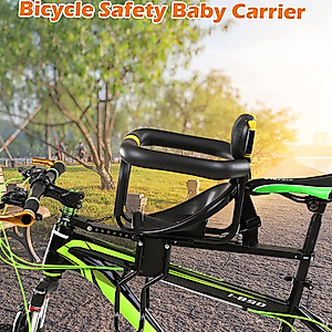 Lixada Bicycle Baby Seat Kids Child Safety Carrier Front Seat Saddle Cushion with Back Rest Foot Pedals (Type 2)
