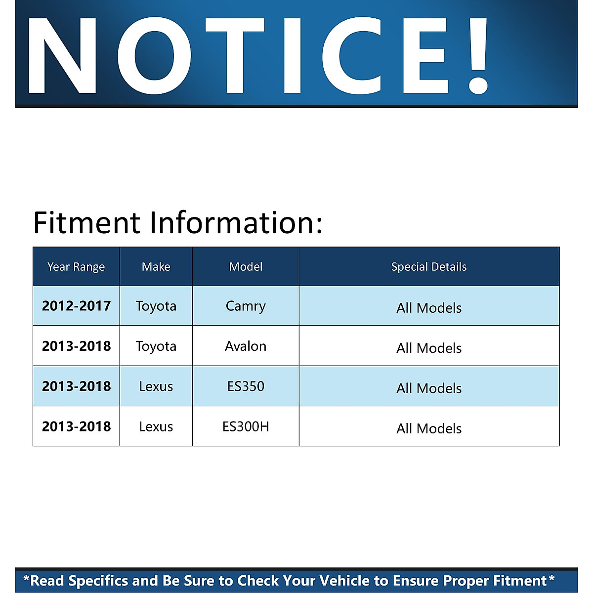 Detroit Axle - Brake Kit for 2012-2017 Toyota Camry 2013-2018 Avalon Lexus ES350 ES300h Drilled & Slotted Brakes Rotors Ceramic Brake Pads Front and Rear Replacement 2014 2015 2016