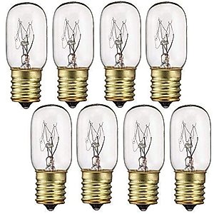 Microwave Light Bulb, Over Stove Appliance Replacement 40W Incandescent for Refrigerator, 40W E17 120V Indicator Intermediate Base Microwave Oven Bulb, Microwaves and The Lava Lamps - Replaces, 8Pack