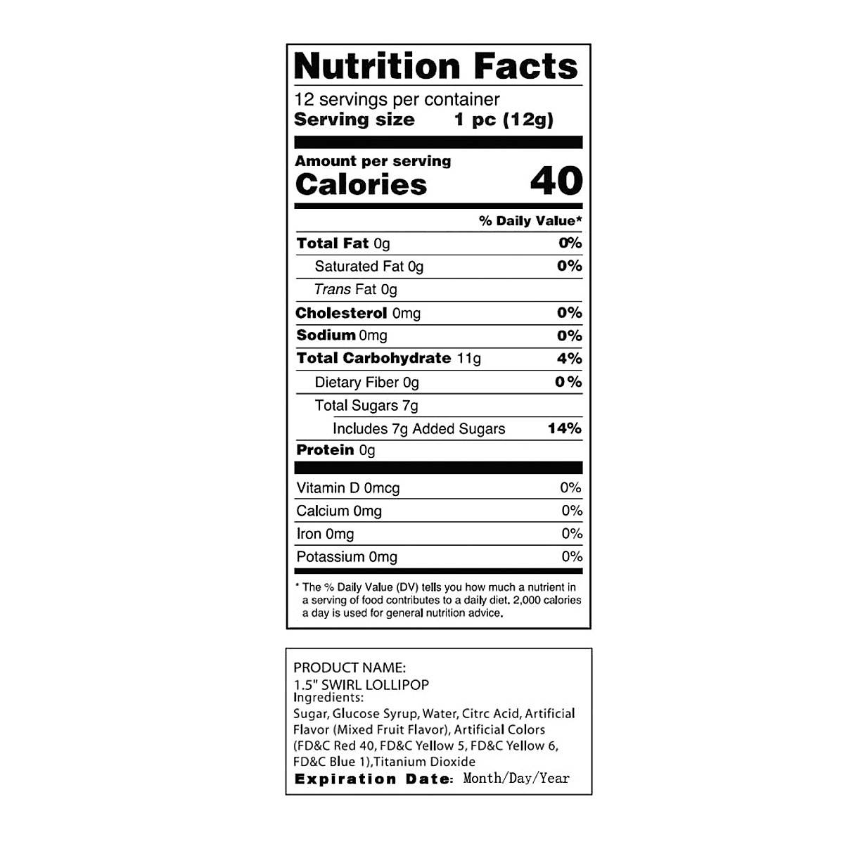 LIDATREE 1.5" Swirl Lollipop, Rainbow Lollipops Individually Wrapped Bulk, Kid's Lollipops Candy for Birthday, Mixed Fruit Flavor 12 Pack