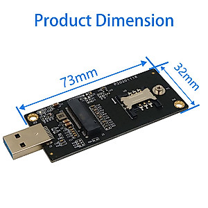 NGFF(M.2) Key B to USB 3.0 Adapter with SIM 6pin Slot for WWAN/LTE Module