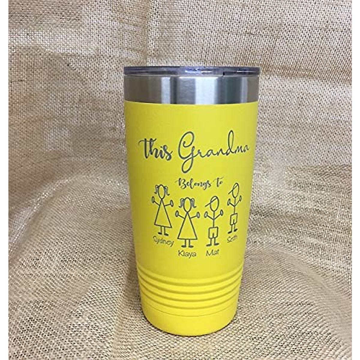 Custom Personalized This Grandma Belongs to Tumbler with Clear lid Travel Mug Coffee Mug Thumbler for Grandma Nana Papa