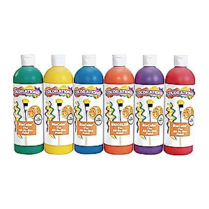 BioColor 16 oz. Rainbow, 6 Pack, Paint, Arts and Crafts, School Art Supplies, Painting Supplies, Paints, Washable Paint, Non Toxic Paint, Craft Paint, Paint for Kids