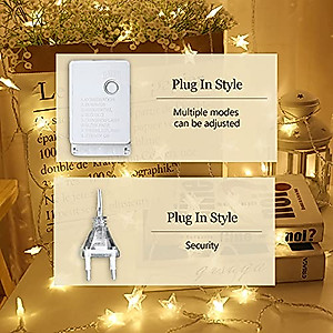 Christmas String Lights 33FT 80 PCS Star String Lights Waterproof Fairy Christmas Lights Battery-Powered Decoration for Xmas Garden Patio Bedroom Party Decor Indoor Outdoor Celebration Lighting