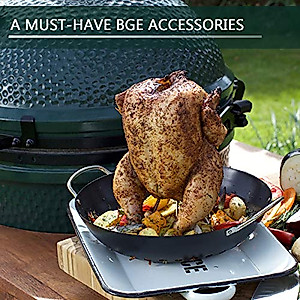 KAMaster Beer Can Chicken Holder Turkey Rack Big Green Egg Accessories Vertical Chicken Roaster Chicken Rack Roaster Chicken Roasting Stand Chicken Holder for Weber Big Green Egg Accessories （L+S）