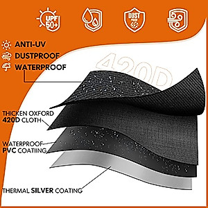 Patio Heater Covers Waterproof 420D with Zipper & Storage Bag-Dustproof Windproof and Snowproof Propane Heater Covers Heavy Duty with 5 Buckles Outdoor Patio Heater Cover - 89"H x 35"D x 19"B (Black)