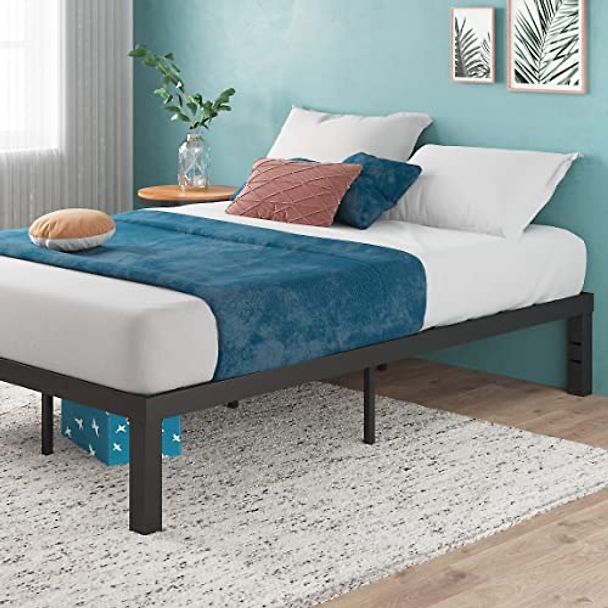 ZINUS Luis 14 Inch QuickLock Metal Platform Bed Frame / Mattress Foundation with Steel Slat Support / No Box Spring Needed / Easy Assembly, King