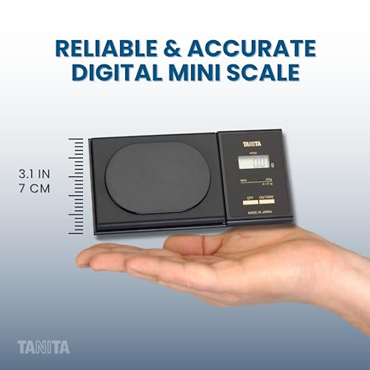 Tanita 1479V Professional Digital Mini Scale - Japan Technology - 120 Grams Capacity - Accurate & Reliable Gold Weighing- with Clear 4-Digit LCD, Low Battery Indicator, Energy Saving, Pocket Size