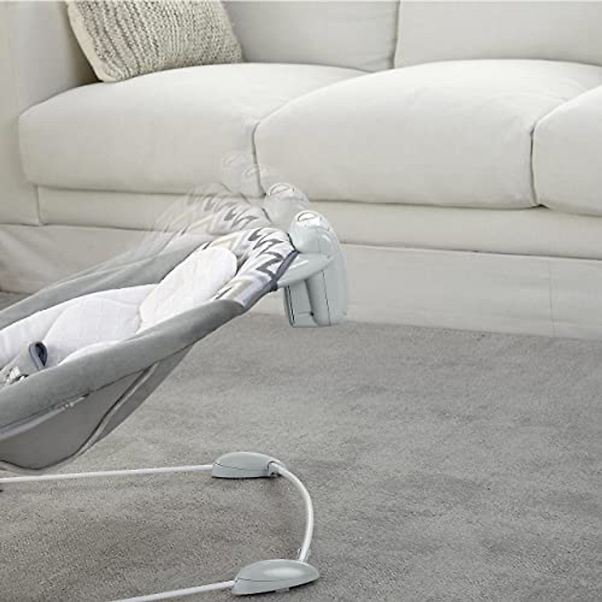 Ingenuity SmartBounce Automatic Baby Bouncer Seat with White Noise, Music, -Toy Bar & 2 Plush Infant Toys, 0-6 Months Up to 20 lbs (Braden)