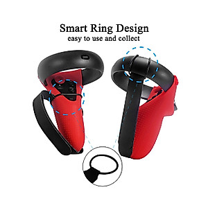 Silicone VR Touch Controller Grip Cover, Anti-fall Knuckle Strap, Sweatproof Joystick Cover for Oculus Quest/Rift S